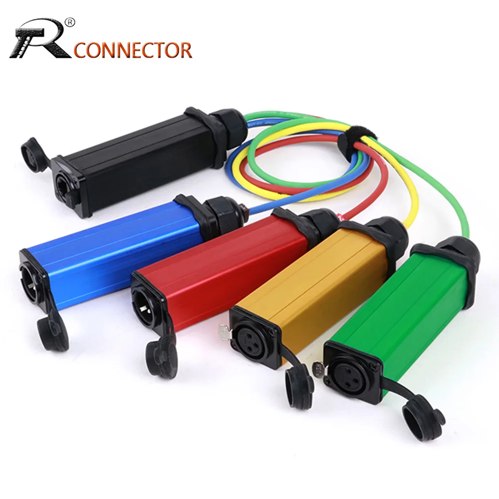 RJ45-CAT5-to-4-Channel-3Pin-XLR-2-Male-2-Female-Socket-Splitter-Multi ...
