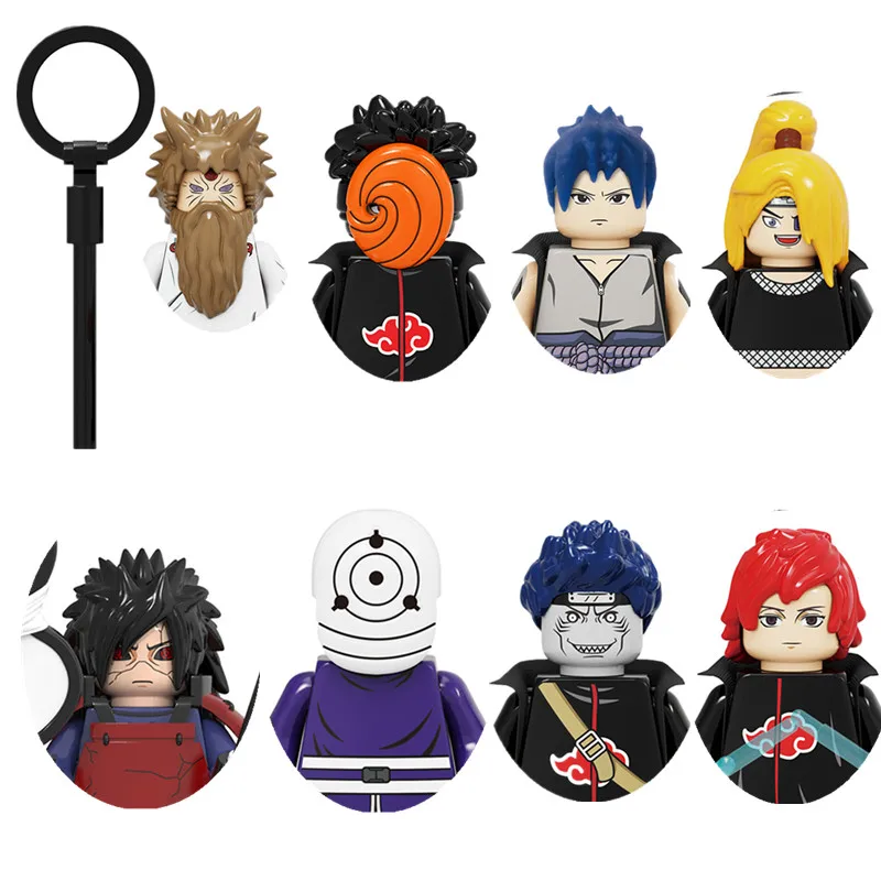 Naruto Anime Cartoon Building Blocks Uchiha Obito Sasuke Fred ...
