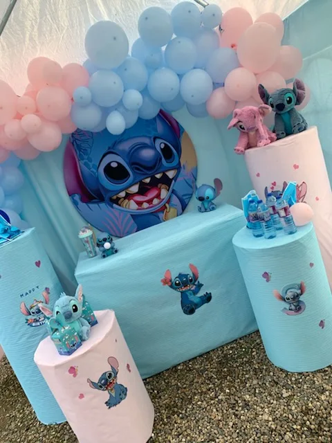 Lilo & Stitch Round Backdrop Child Birthday Baby Shower Circle Backdrop ...