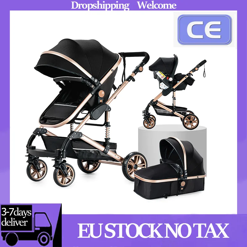 Luxury-Baby-Stroller-3-in-1-Carriage-Portable-Travel-Folding-Prams-High ...