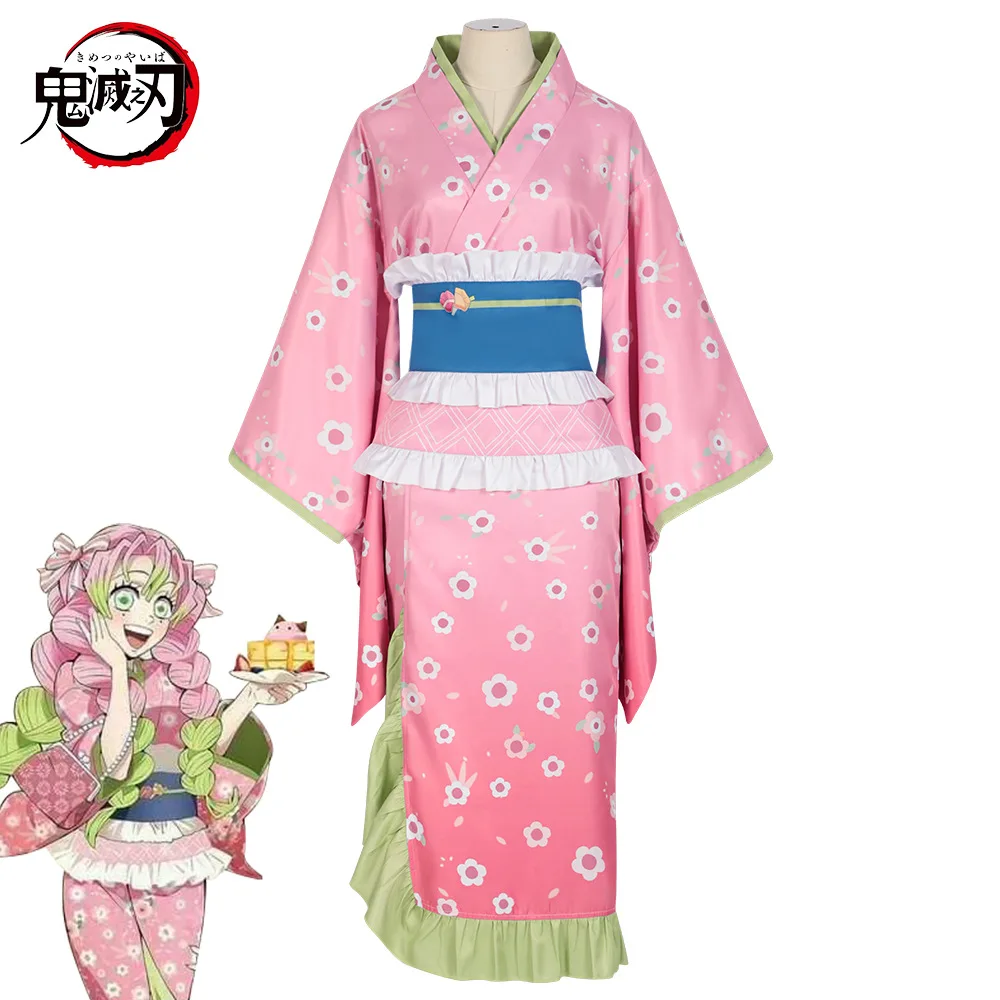 Anime-Demon-Slayer-Kanroji-Mitsuri-kimono-Cosplay-Costume-Full-Set-Pink ...