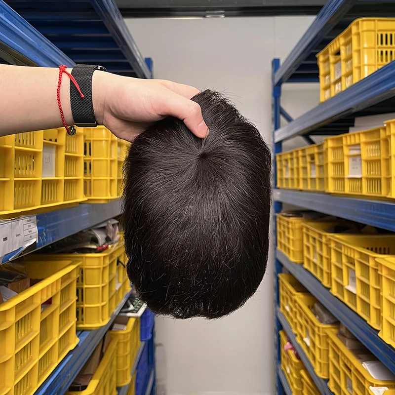 4inch-Men-Hair-Topper-Natural-Black-Short-Men-Topper-Wig-Real-Human ...