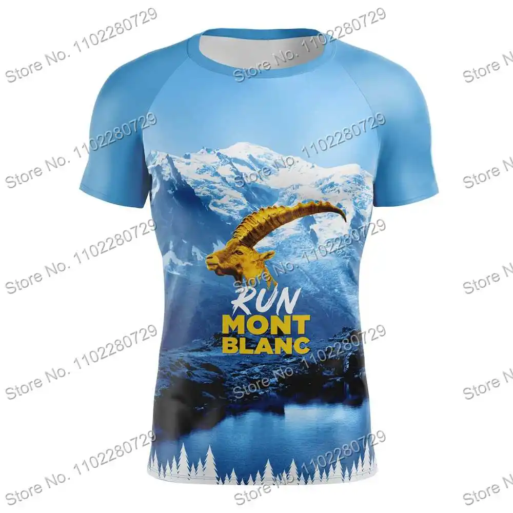 Summer Trail Run Mont Blanc Running T Shirt Men Shirts Tech Tee ...