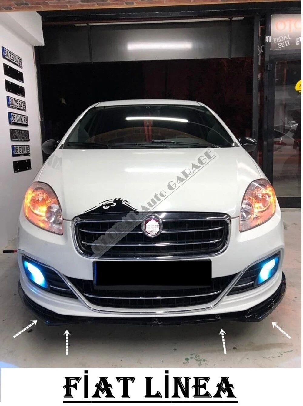 For Fiat Linea Front Bumper Attachment Lip 2003 2020 Piano Glossy Black ...