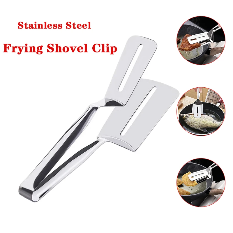 Stainless-Steel-Frying-Shovel-Clip-Multifunctional-Steak-BBQ-Tong ...