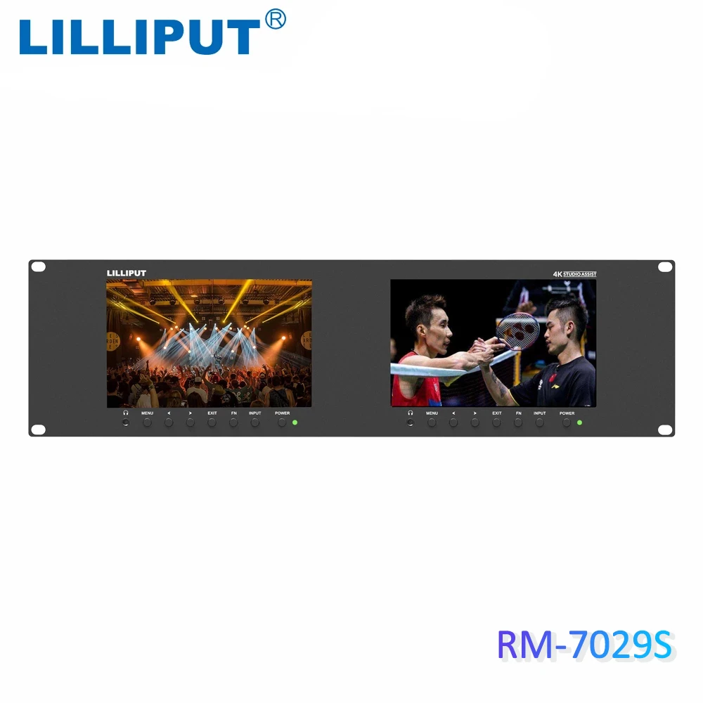 LILLIPUT RM-7029S 4K Monitor Dual 7 inch 3RU Rackmount Monitor with 3G ...
