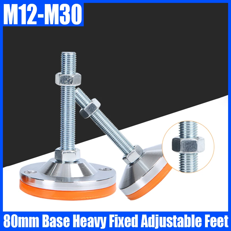 1PCS-80mm-Base-Heavy-Fixed-Adjustable-Feet-M12-M14-M16-M20-M24 ...