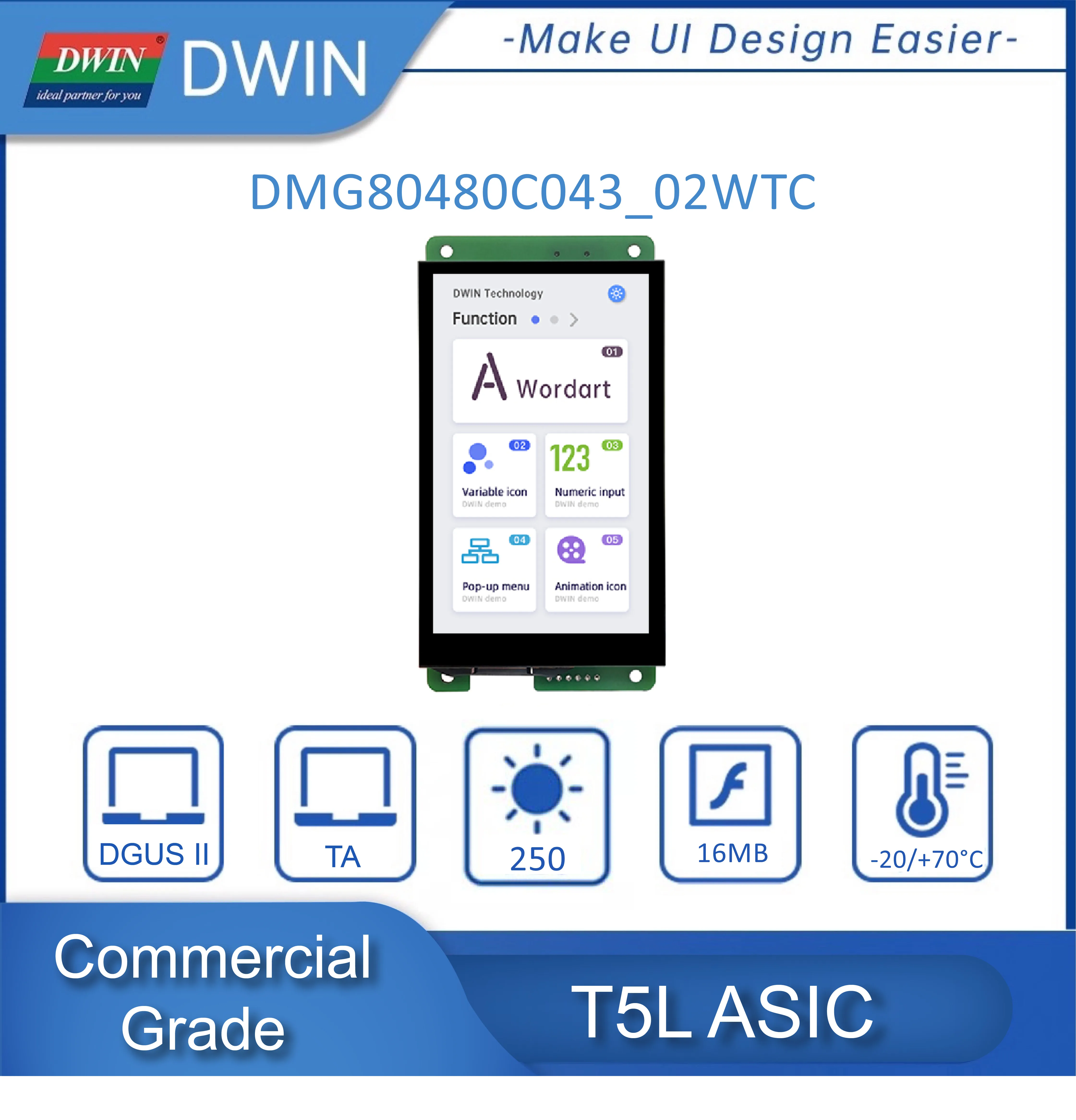 DWIN-Electronic-Modules-LCD-Monitor-4-3-Inch-Home-Automation-Touch ...