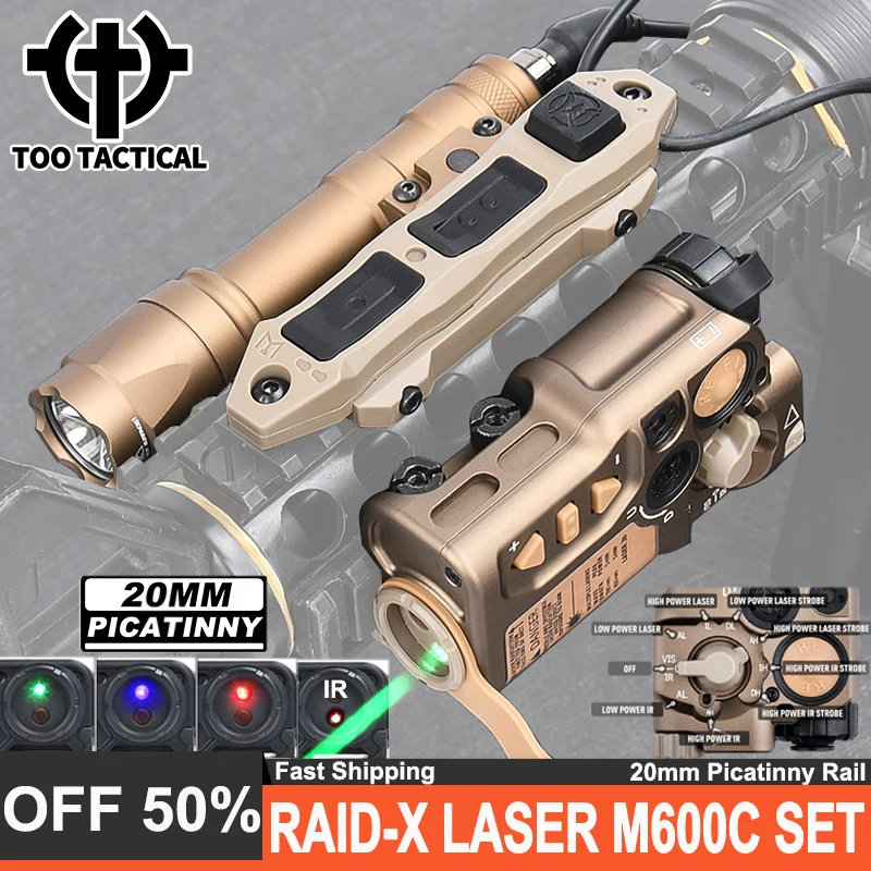 Tactical RAID-X Indicator M600C Flashlight RAID Red Green Blue Dot IR Sight Laser Wadsn Hunting ...