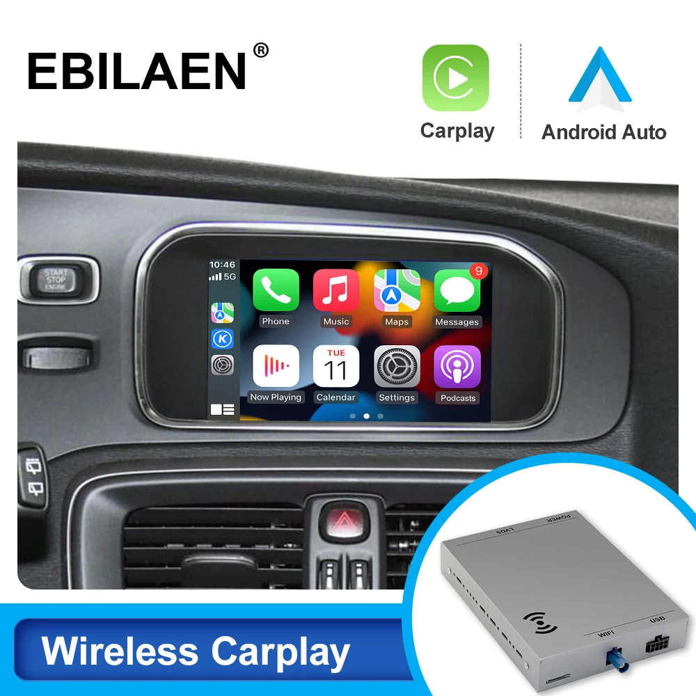 EBILAEN Wireless Carplay Box For Volvo V40 V60 XC60 S60 S80L Multimedia Android Auto Module ...