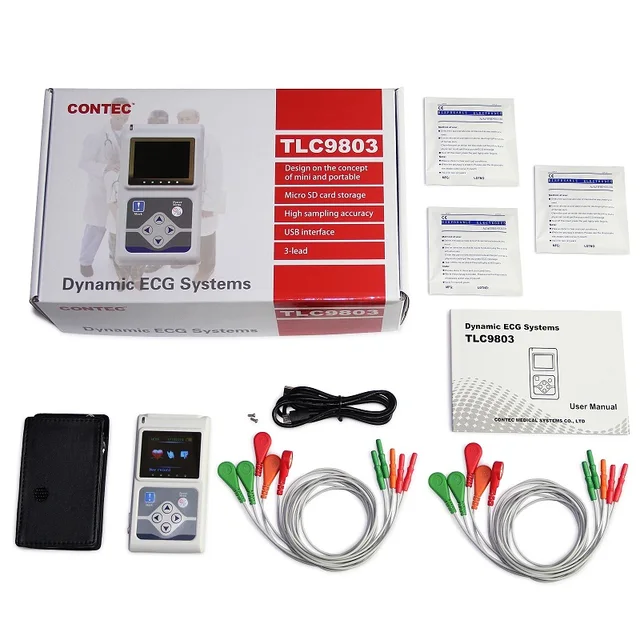 Genuine CONTEC 3 Channels ECG Holter, EKG Holter, Dynamic ECG Monitor ...