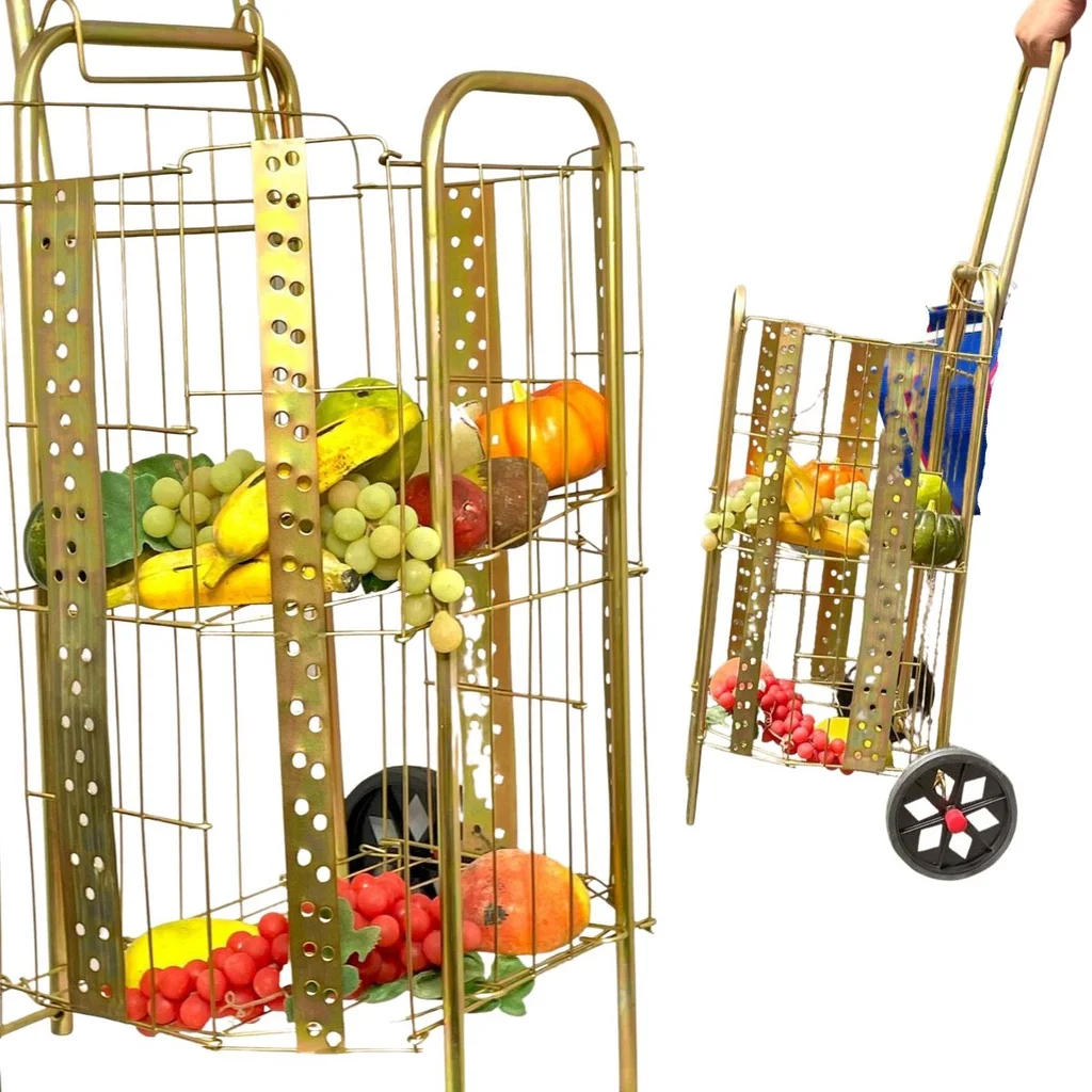 Carrinho de Feira Madame Reforçado Dobrável Suporta até 30Kg com ...