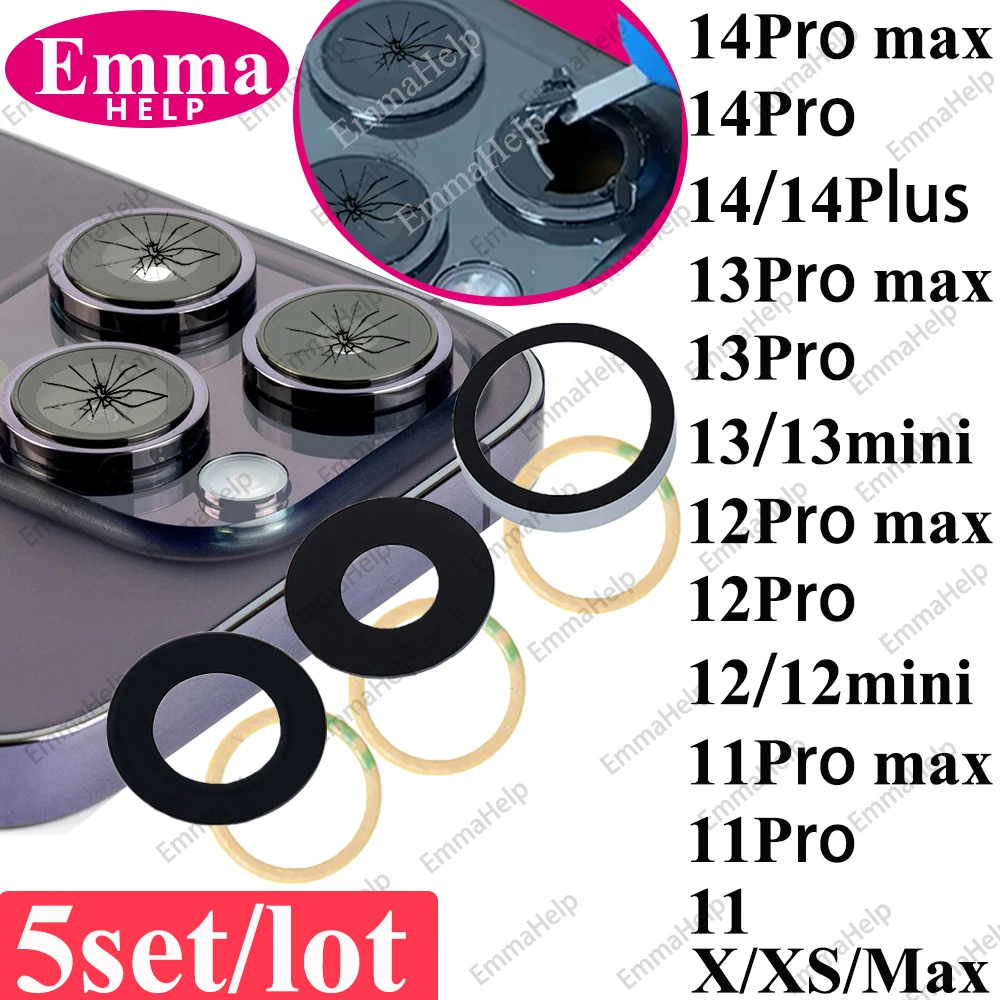 EmmaHelp-5set-Back-Camera-Glass-for-iPhone-11-12-13-Pro-Max-13MINI-XR ...