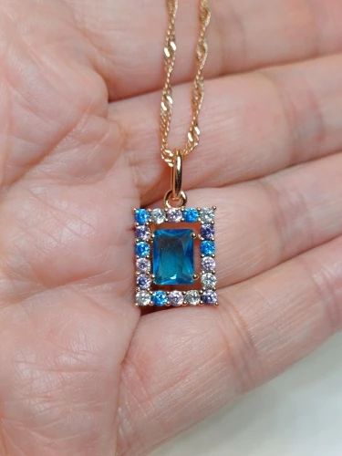 Blue Square Pendant - Sleepy Girlz Co.