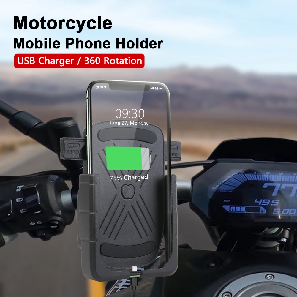Motorcycle Mobile Phone Holder Aluminum USB Charger For BMW R18 K1600 ...