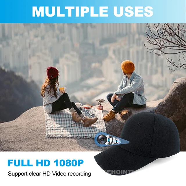 Mini WIFI Camera HD1080P Portable Hat Cam Wearable Recorder Photo Video ...