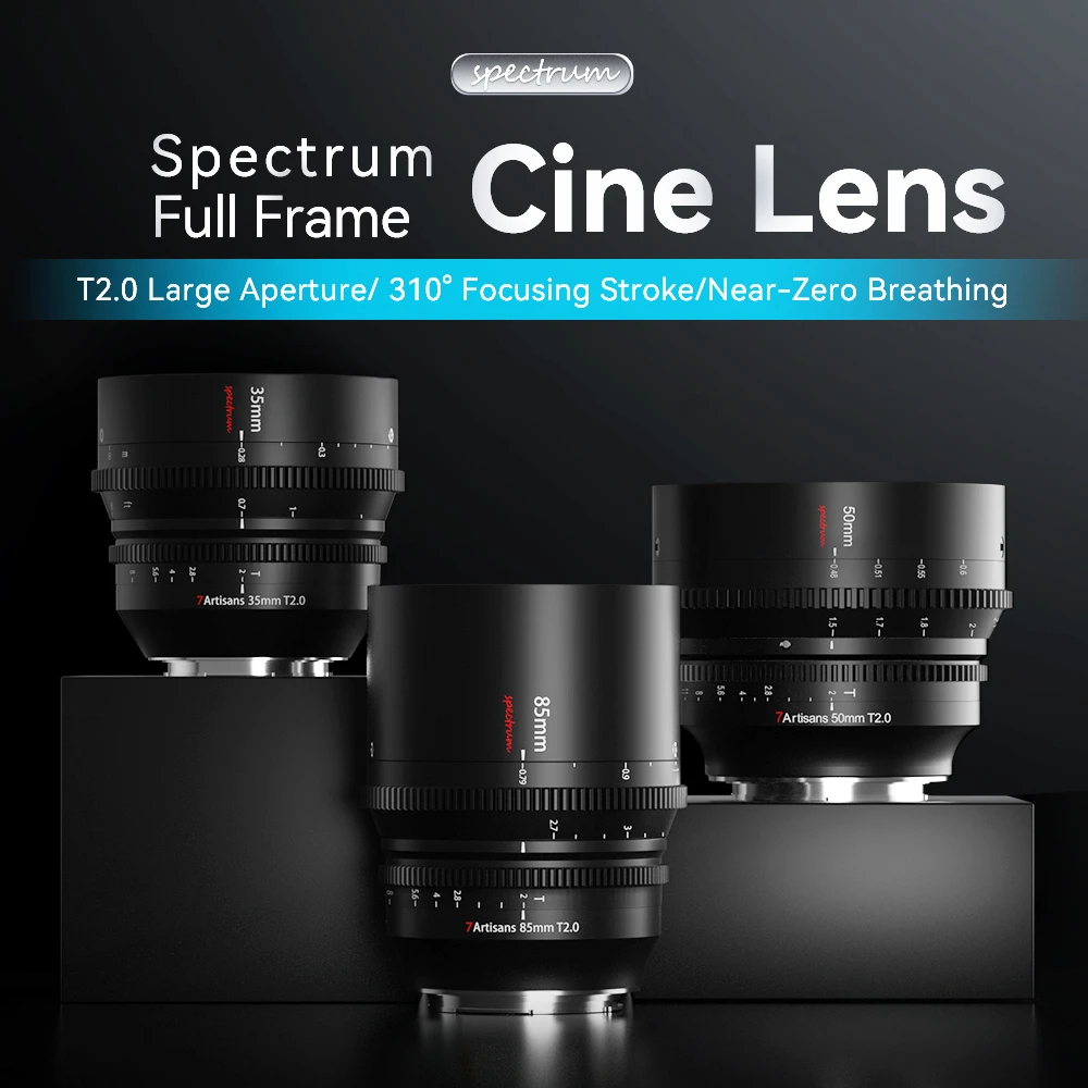 7artisans 7 artisans 35mm 50mm 85mm T2.0 Cinema Lenses Full Frame For Sony E FX3 Leica for SIGMA ...