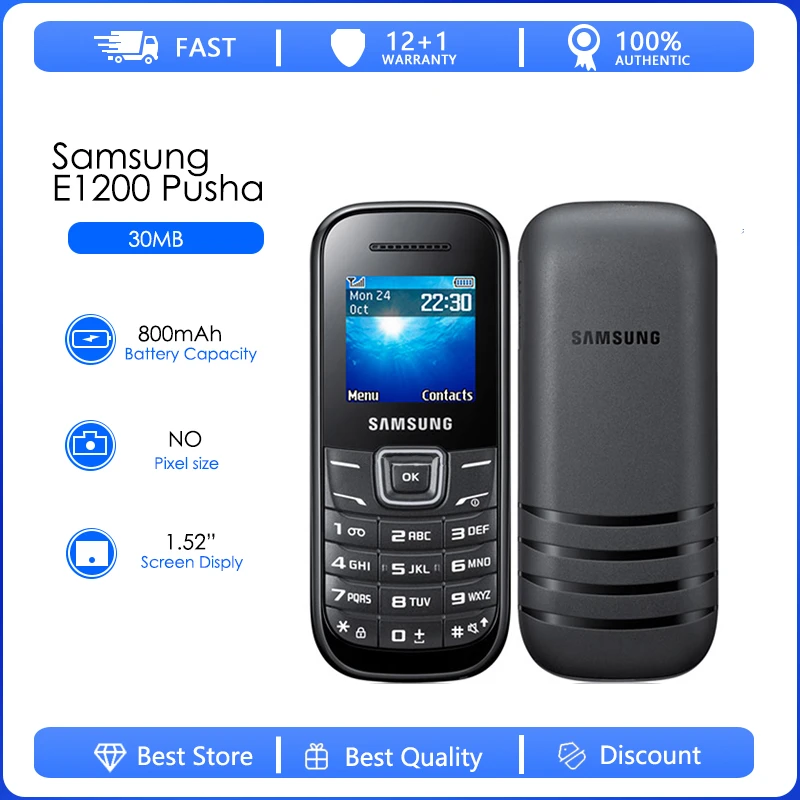 Samsung E1200 Pusha Refurbished-Original unlocked cellphone 1.5 inch ...