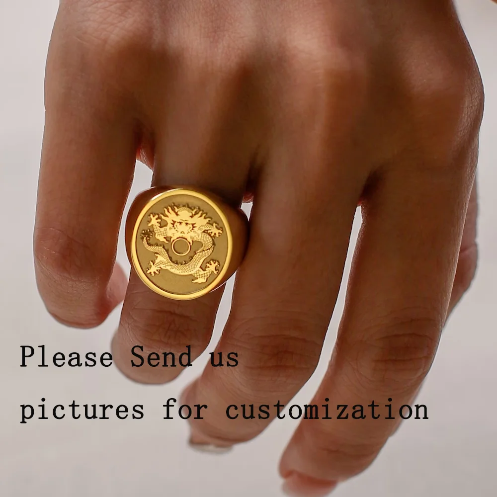 S925-Silver-Personalized-Round-Laser-Engraved-Seal-Ring-Vintage-Style ...