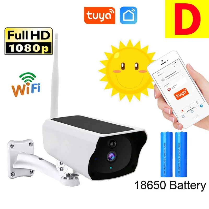Tuya Smart Life 2MP WiFi Camera Solar Powered 2MP Security Wireless ...