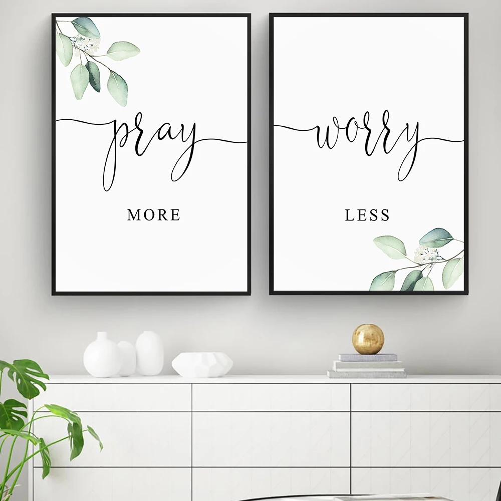 Pray-More-Worry-Less-Bible-Verse-Excerpts-Poster-Christian-Gift ...