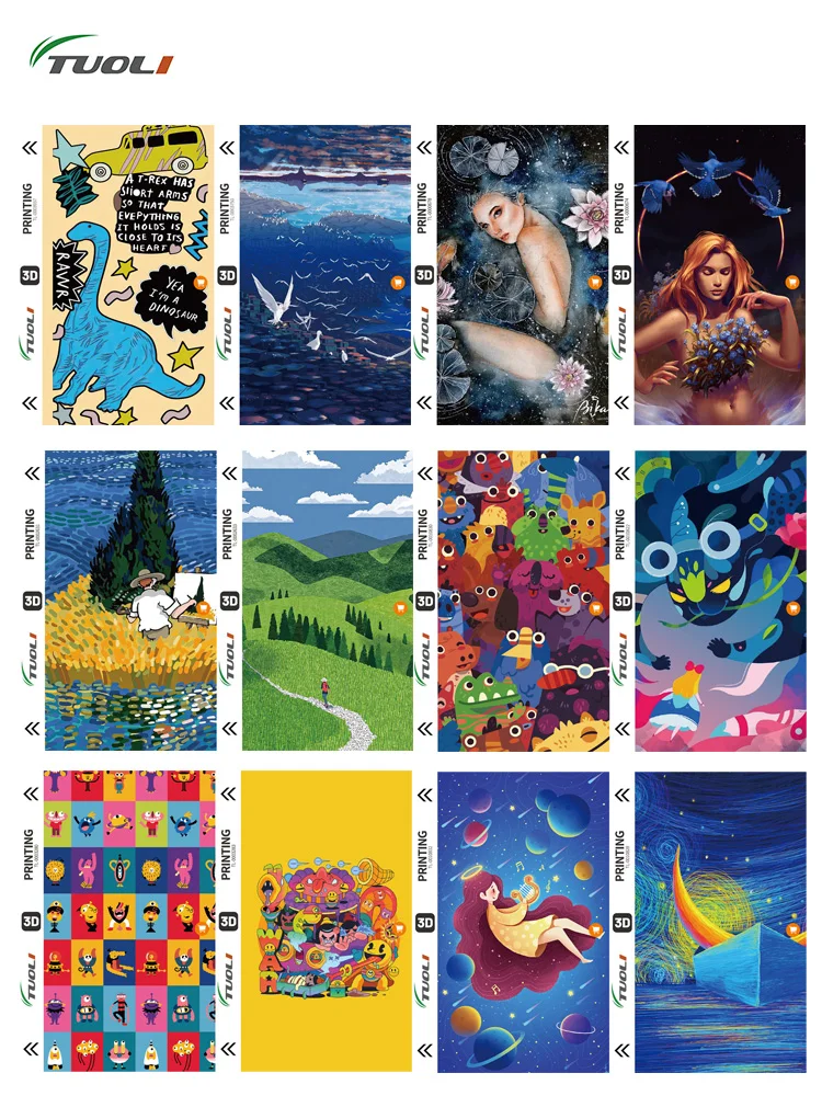 TUOLI-Illustration-Series-Back-Sticker-Sheet-Film-3D-Relief-Skin-For ...