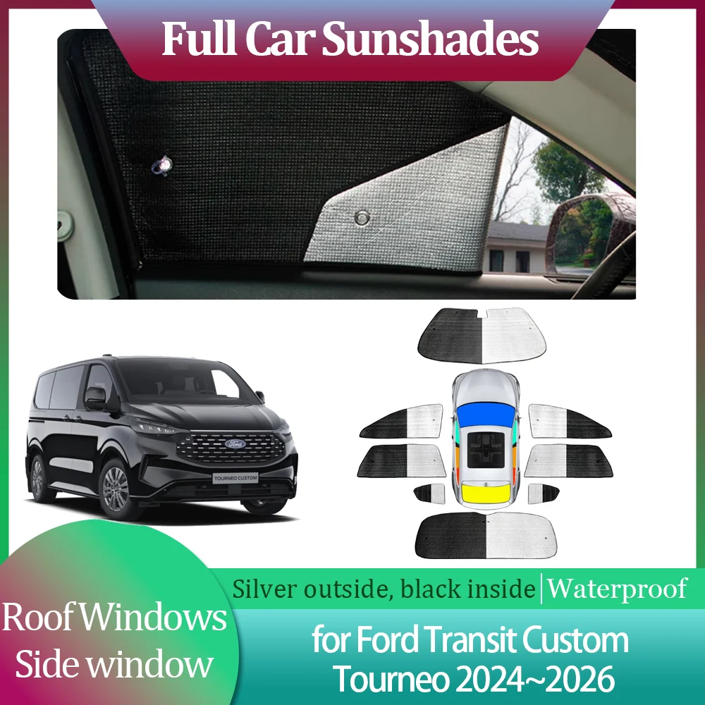 Full Car Sunshades for Ford Transit Custom Tourneo 2024~2026 Roof ...