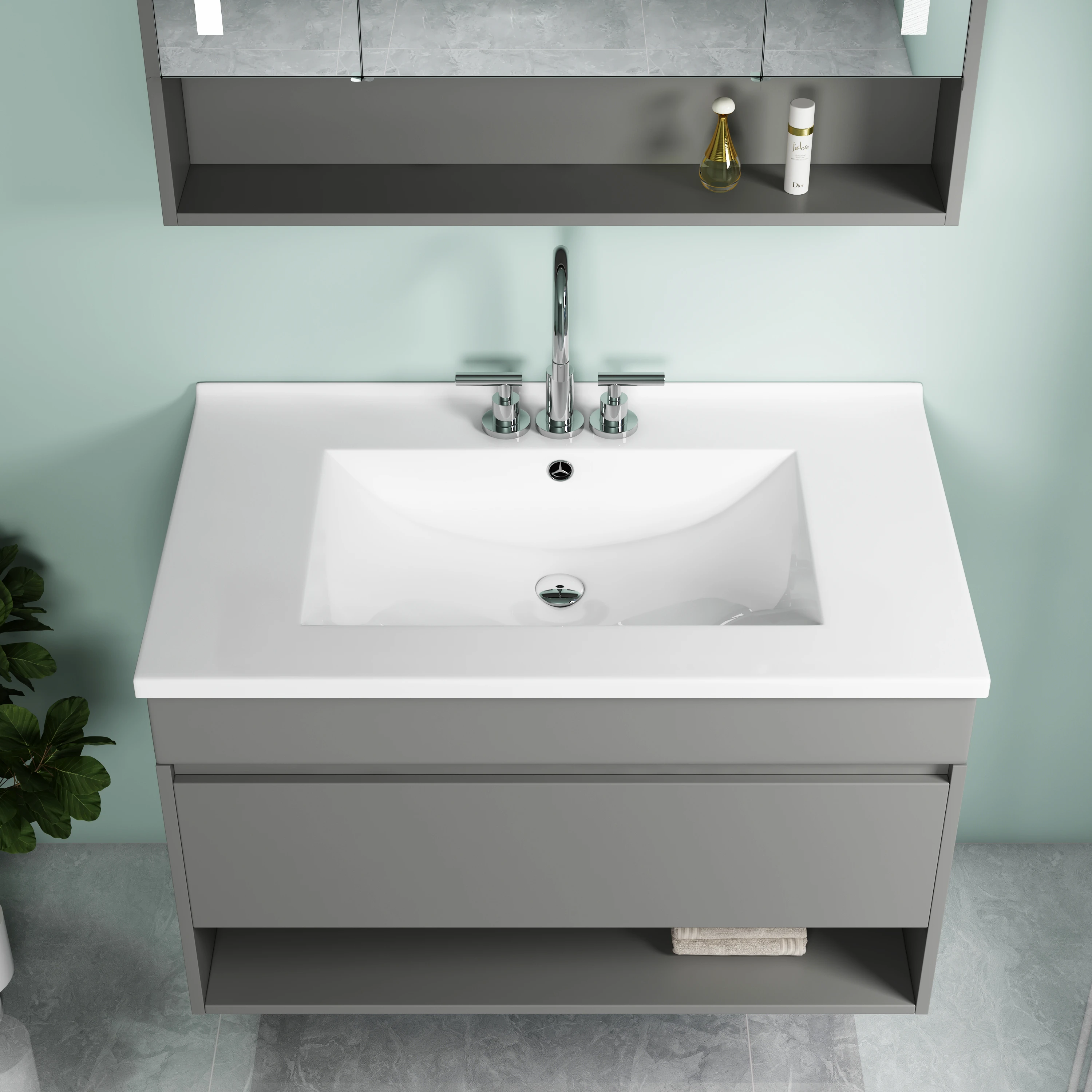 Meje 24/31/36 Inch Rectangle Drop In Vessel Sink, White Ceramic ...