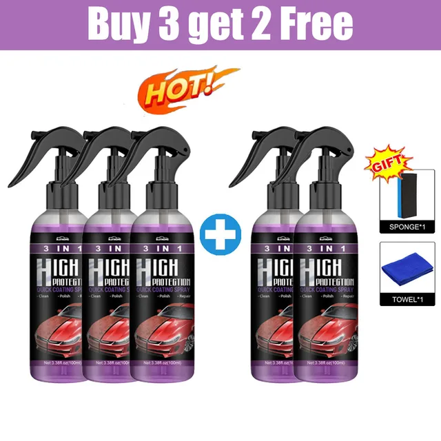 Car Ceramic Quick Coating Spray Nano Hydrophobic Body Polish Scratch Repair Remover Paint ...