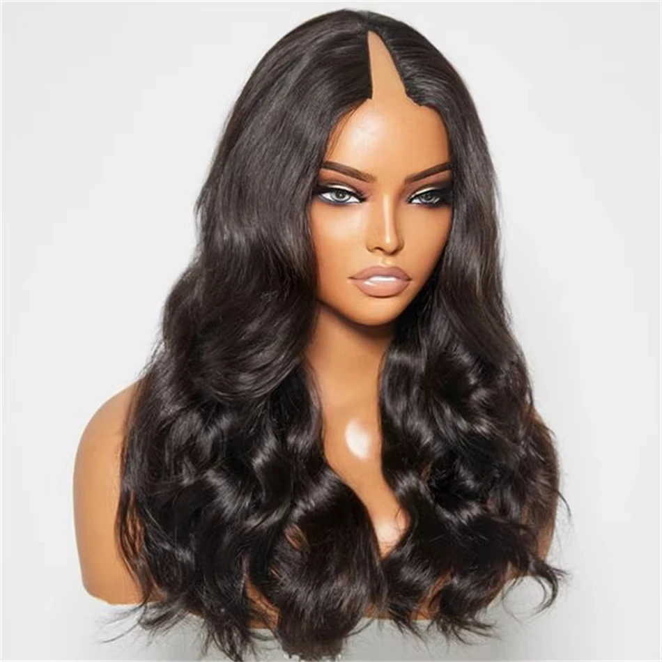 30 Inch Body Wave V Part Wig For Women Brazilian Hair Natural Color ...