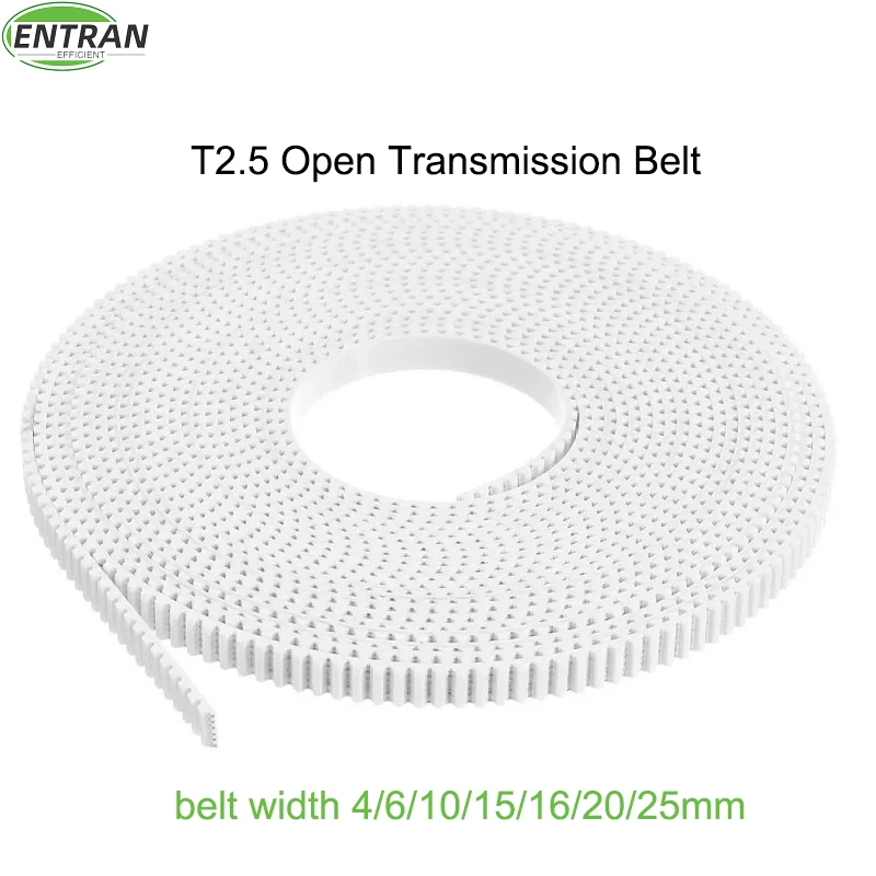 Polyurethane PU T2.5 Tooth Transmission Conveyor Timing Belt Open Steel ...