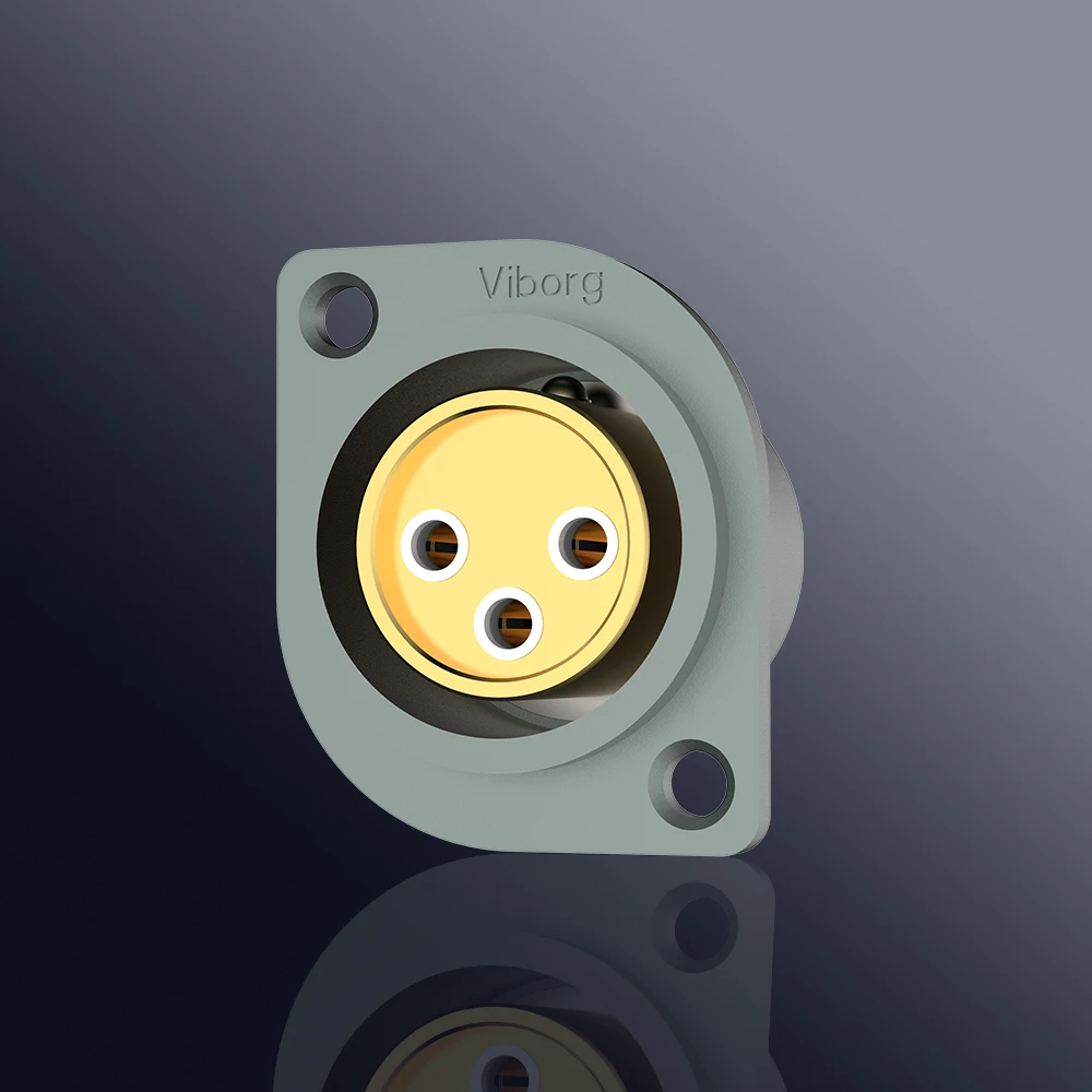 Viborg-CF201G-pure-copper-24K-gold-plated-XLR-3-Pin-Female-Chassis ...