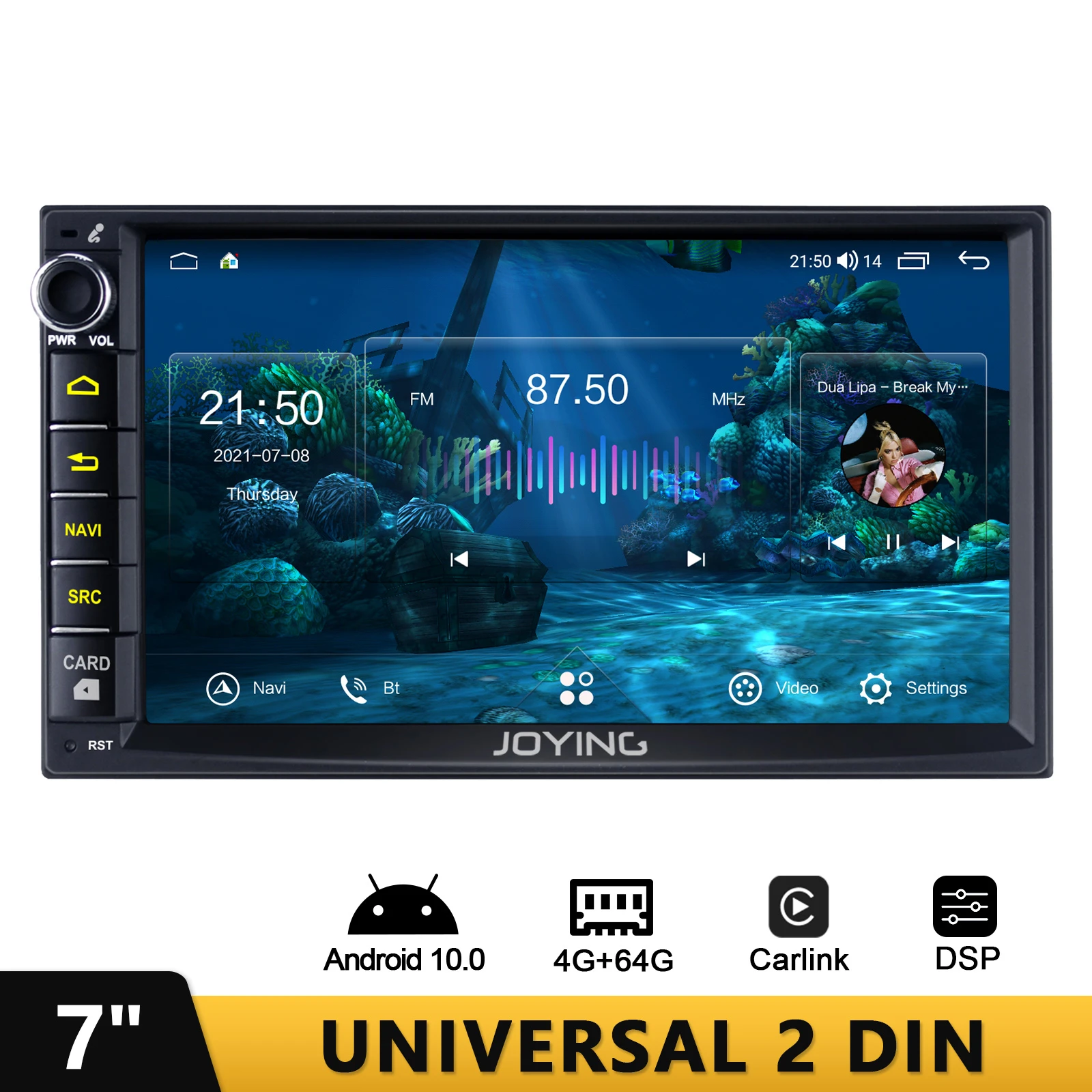 JOYING Radio 2 Din Android Multimedia Video Players Sound system Bluetooth Subwoofer With ...