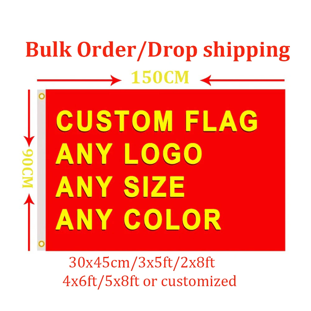 Bandera personalizada 3x 5/2X8/4X6/5X8FT cualquier tamaño Banner Flying ...