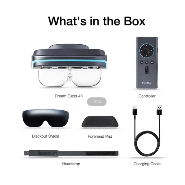 Dream Glass 4K HD AR Smart Glasses Foldable And Lightweight 3D Game VR ...