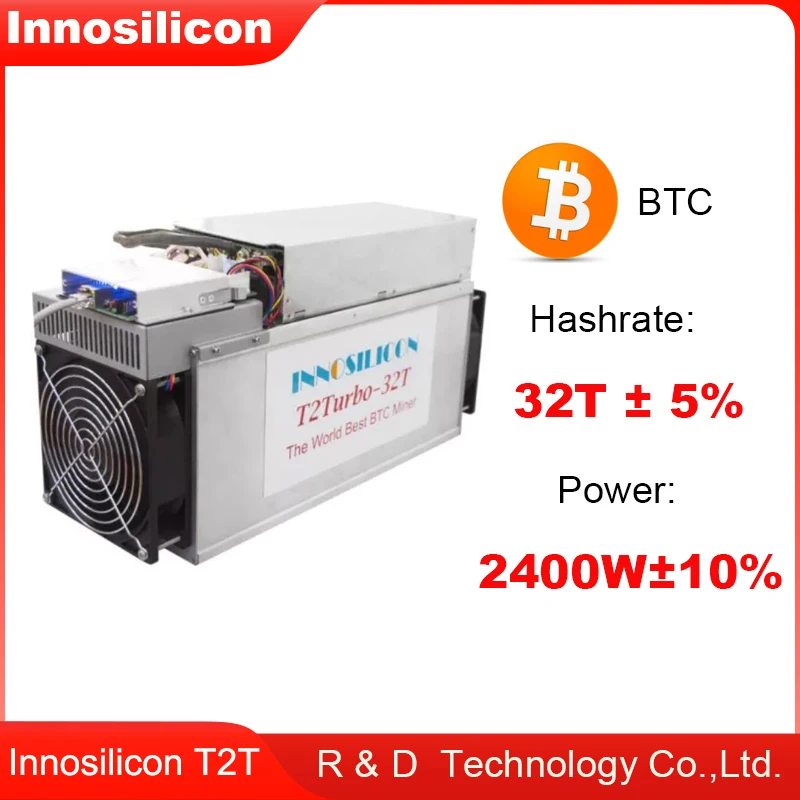 Used-Innosilicon-T2T-32T-BTC-Miner-Machine-2200W-Good-Condition-Free ...