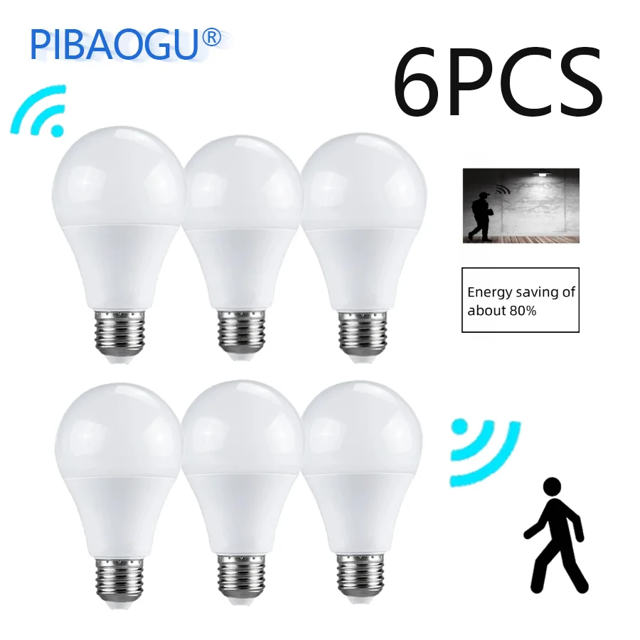 6PCS-LED-Motion-Sensor-Bulb-110V-220V-LED-Lamp-PIR-Sensor-Light-For ...