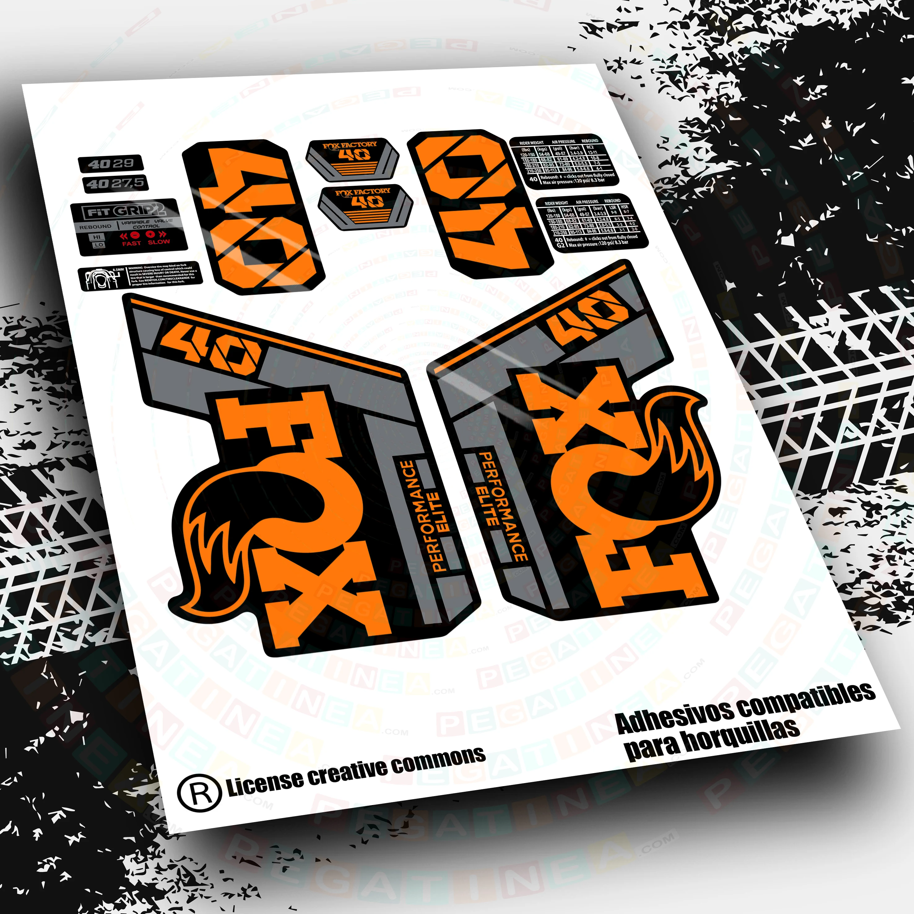 Compatible Fox 40 Elite Forket Stickers 2021-2022 Bicolor Wp514 Cycling ...