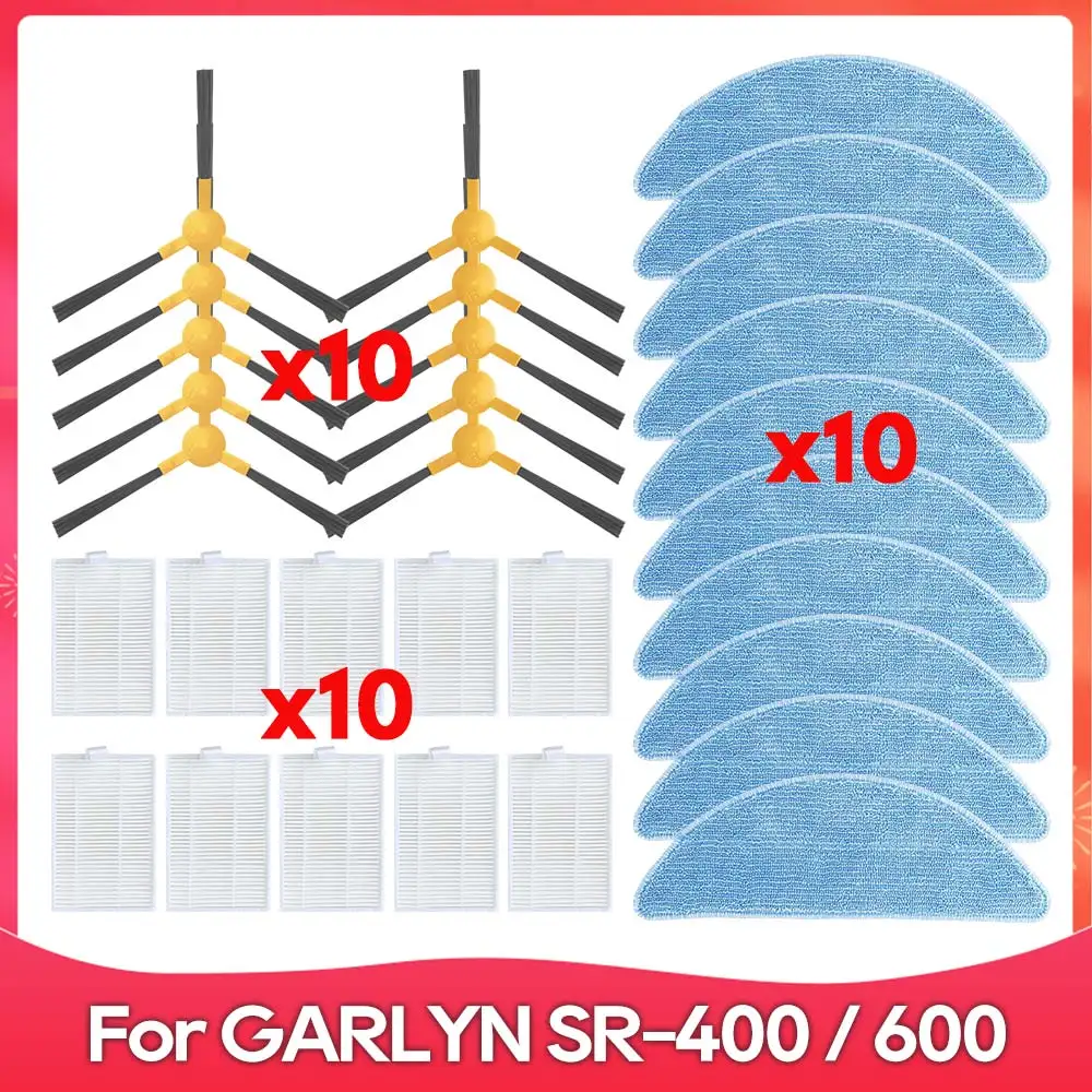 Fit For GARLYN SR-400 / SR-600 Side Brush Hepa Filter Mop Cloths Rag ...