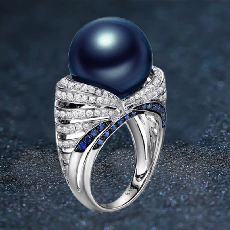 Anillo-de-perlas-azules-de-lujo-para-mujer-Micro-conjunto-de-anillo-de ...