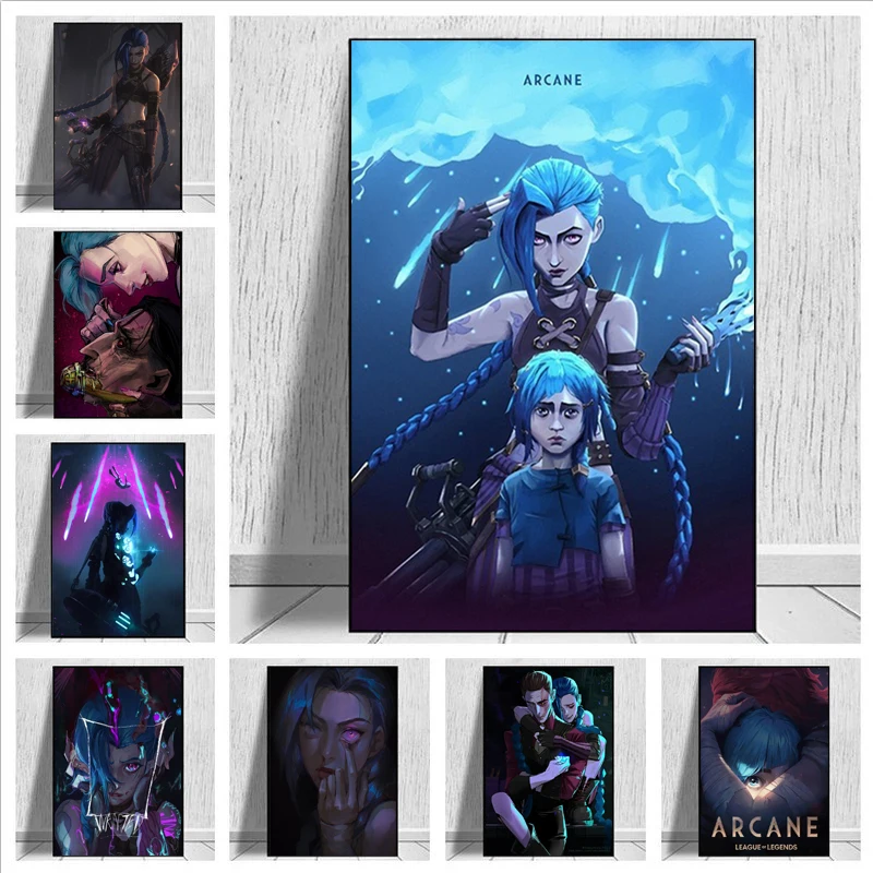 League-of-Legends-Jogo-Arcane-Series-Pintura-em-Canvas-Cartazes-e ...