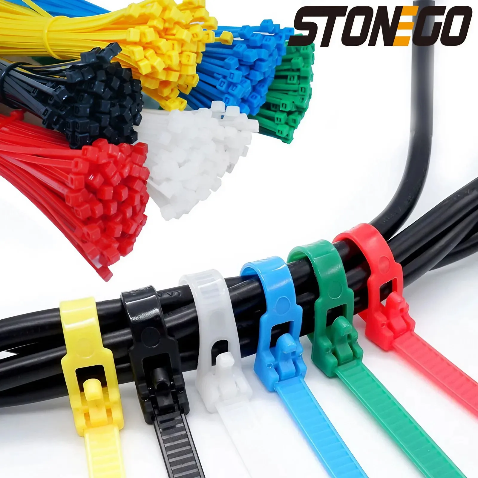 STONEGO-Self-locking-plastic-nylon-tie-2-5mm-150mm-cable-tie-fastening ...