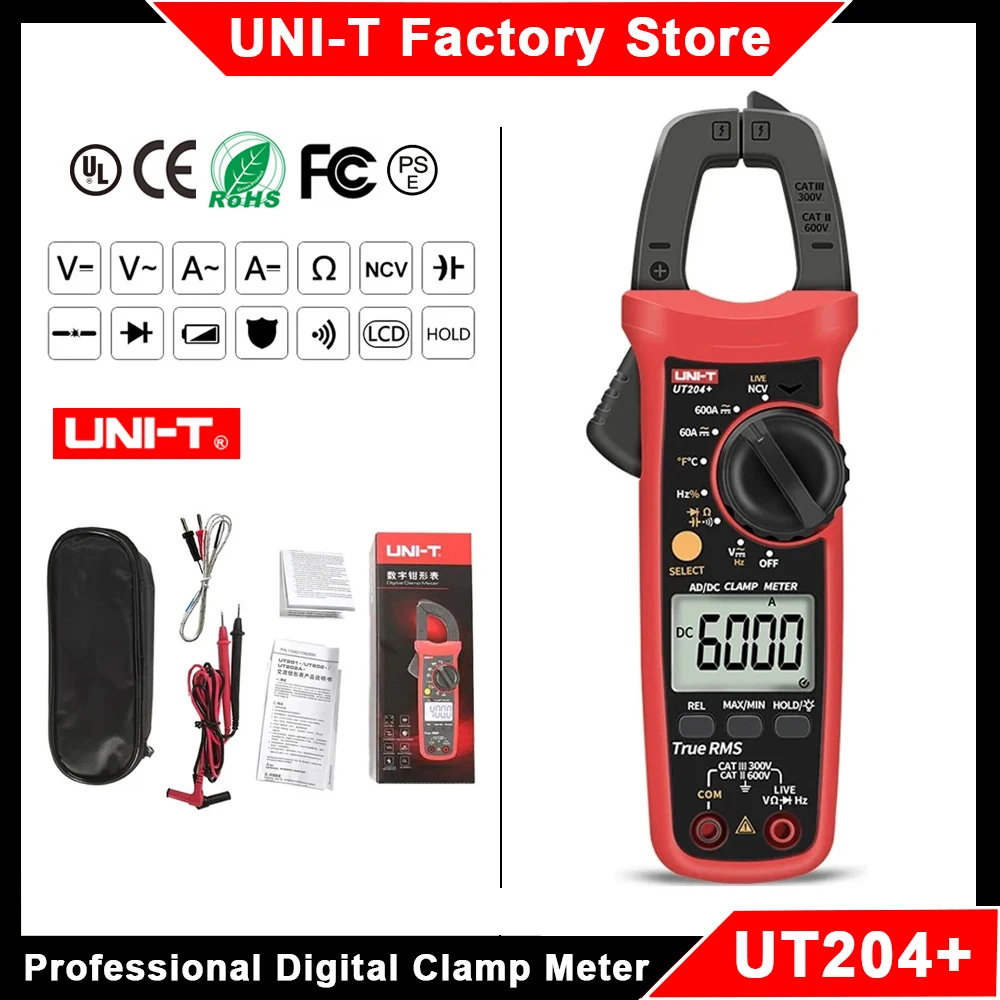 UNI-T-Clamp-Meter-UT210D-UT210E-UT201-UT202-UT202A-UT203-UT204-Plus-AC ...