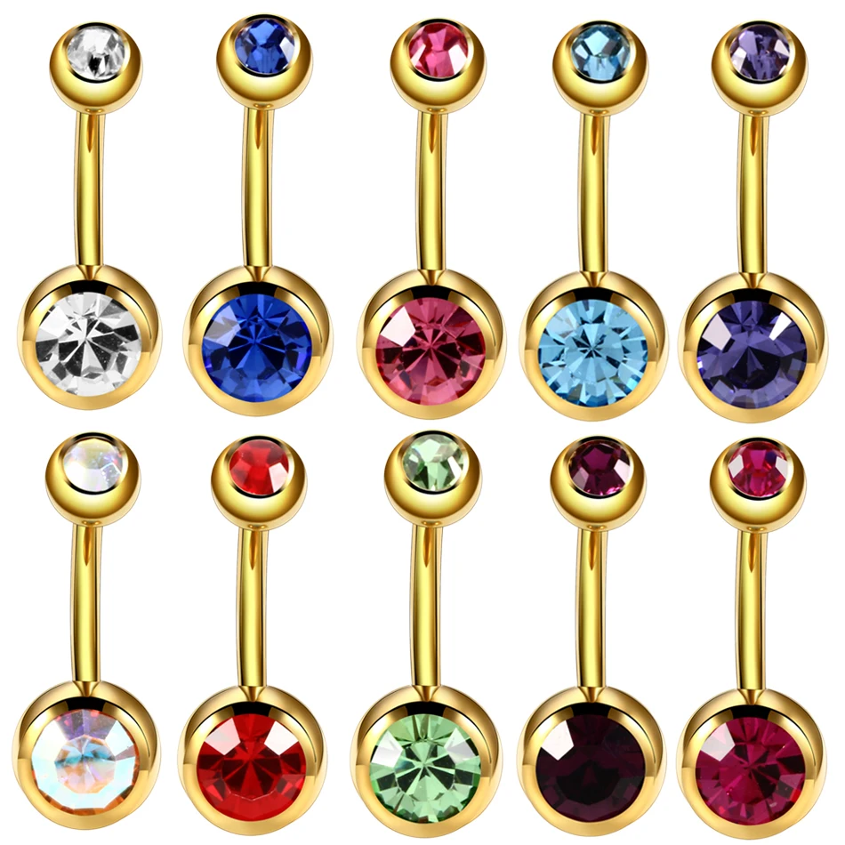 1PC-Titanium-Belly-Button-Rings-Gold-Color-Rhinestone-Navel-Piercing ...