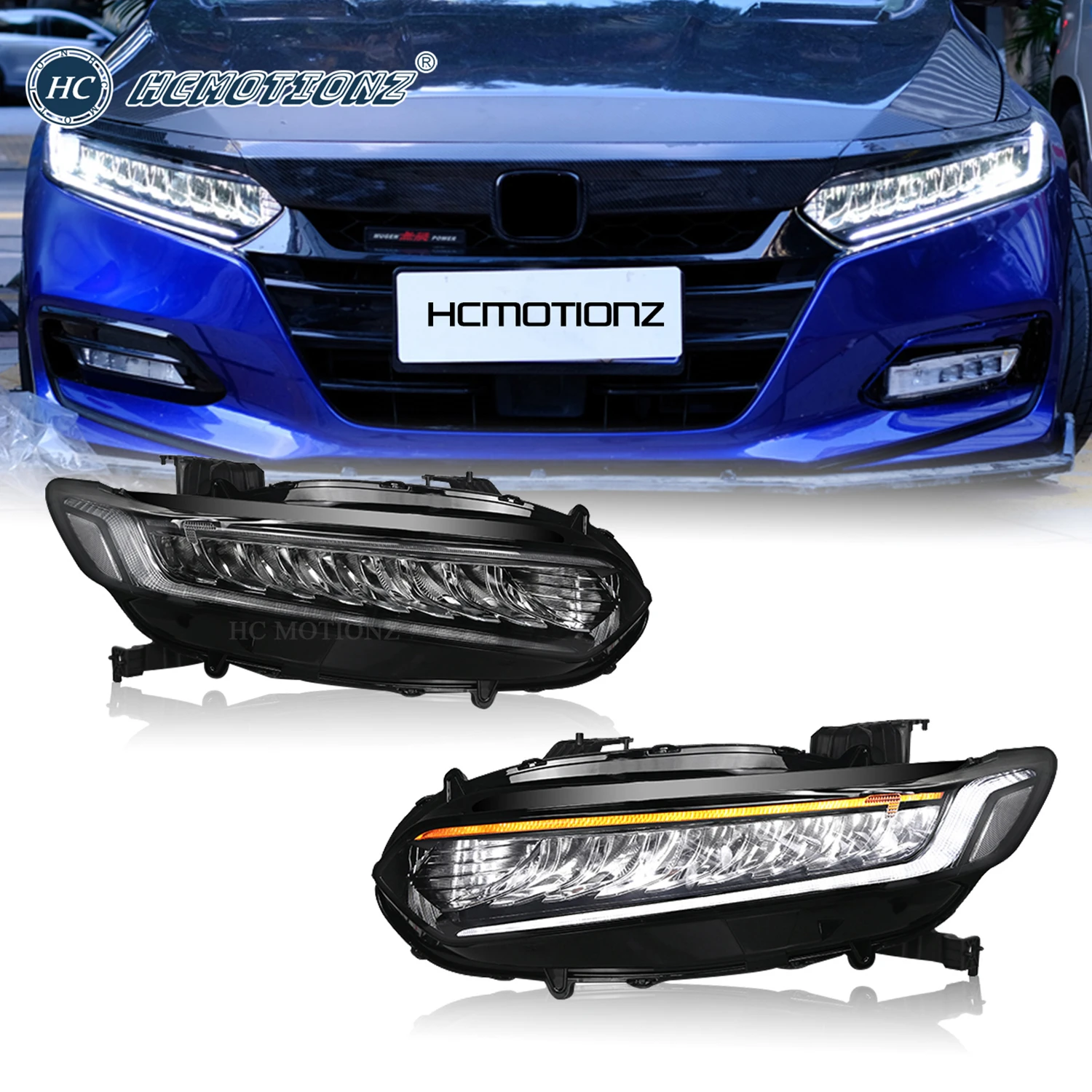 Hcmotionz Full Led Headlights Assembly For Honda Accord 10th Gen 2018 2019 2020 2021 Car Front ...