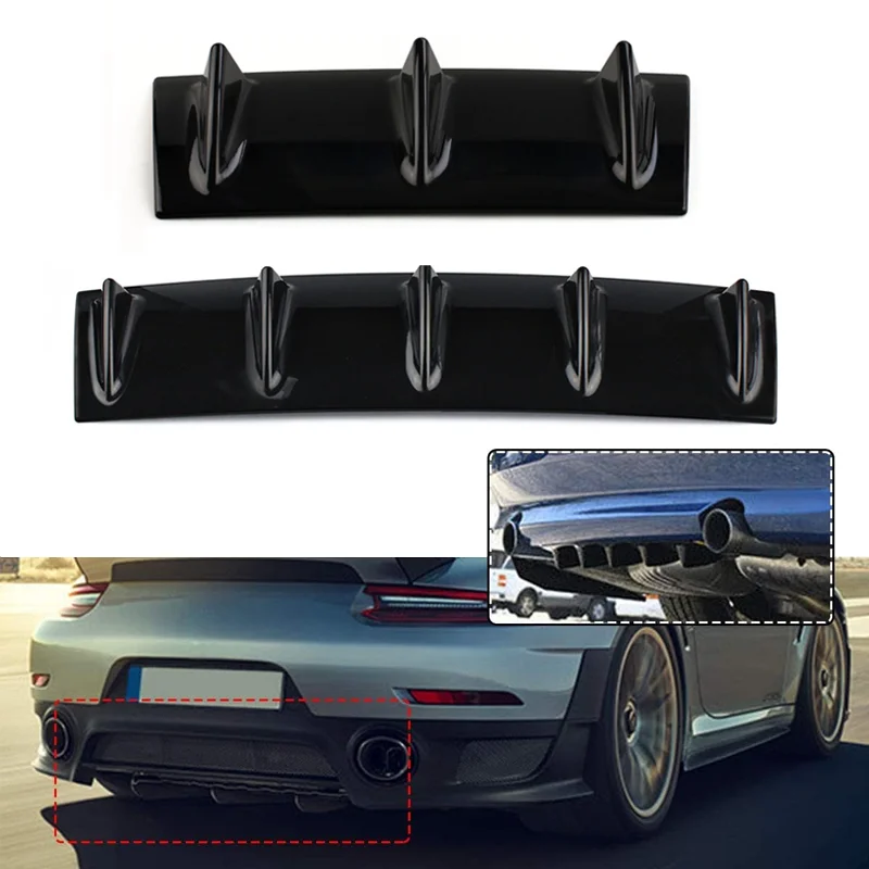 3-5-Shark-Fin-Car-Rear-Bumper-Lip-Diffuser-Spoiler-Sticker-Protector ...
