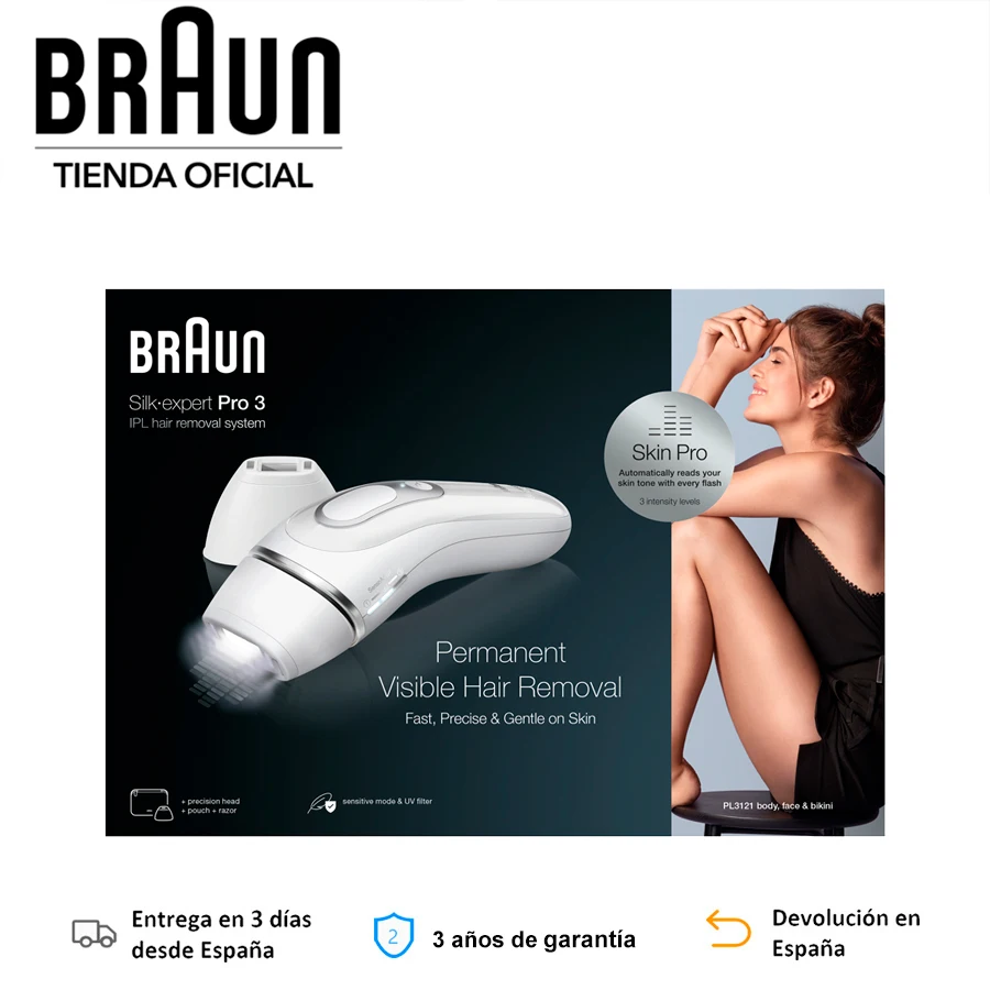 Braun silk expert pro ipl pl3121 depilador a laser permanente depilador ...