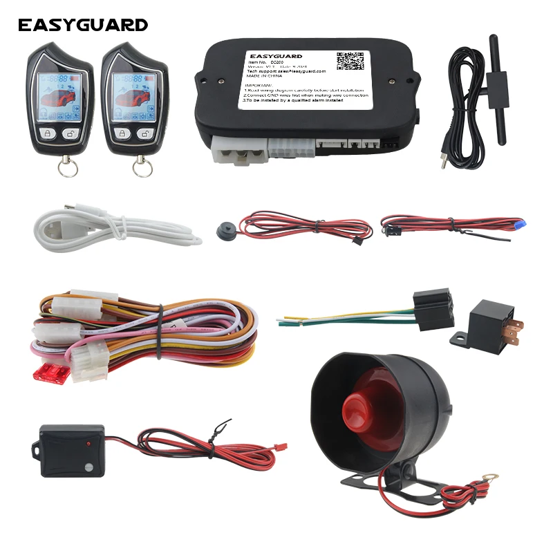 EASYGUARD-EC208-FSK-2-Way-car-Alarm-System-with-Rechargeable-LCD-Pager ...