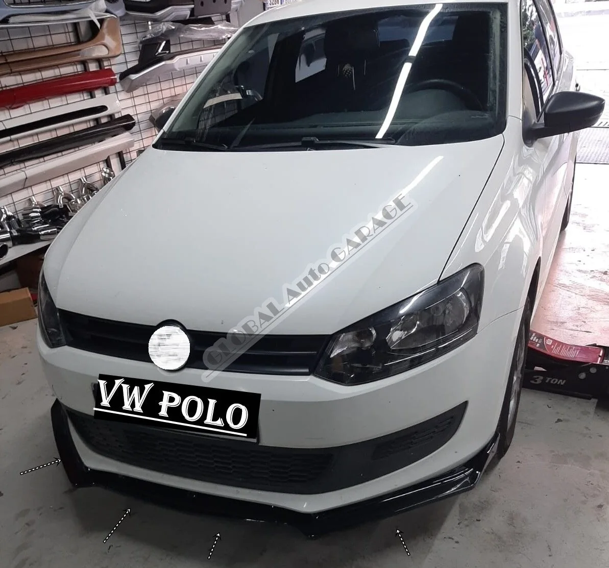 For VOLKSWAGEN POLO Front Bumper Attachment Lip 2009 2020 Piano Glossy ...