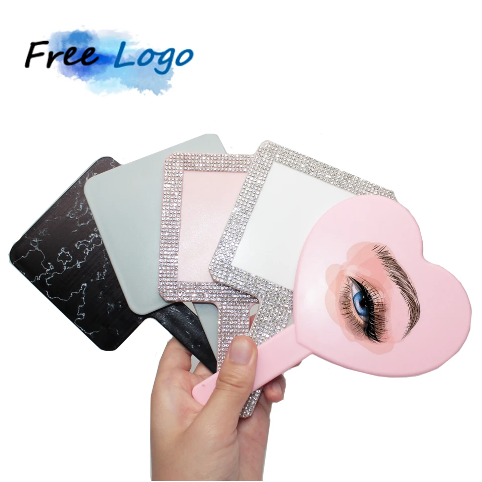 Pink Mirror Custom Private Logo Free Wholesale Portable Square Shape ...